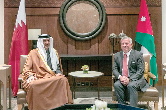 King holds talks with Qatar emir, reaffirms brotherly ties | Jordan Times